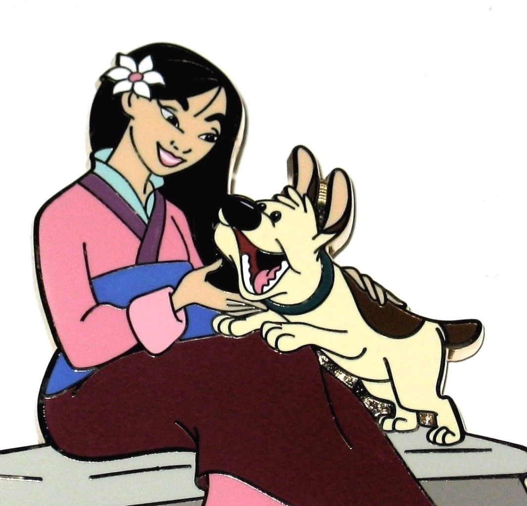 RARE New WDI D23 LE Disney Pin Heroine & Dog Mulan Little Brother ...