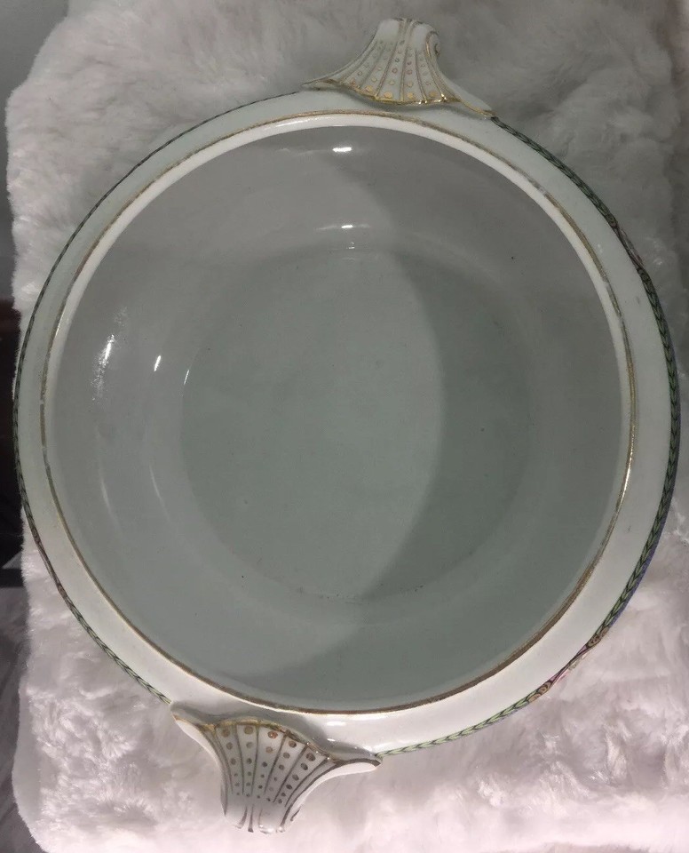 VTG Antique Booths Silicon Fine China ENGLAND Covered Dish Pink Roses ...