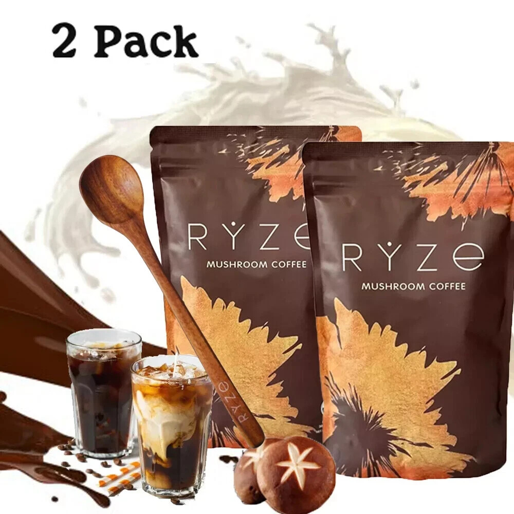 2025 New RYZE Mushroom Coffee Organic Coffee +Spoon 30 Servings US 2 ...