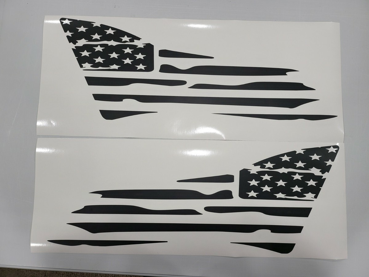 Distressed Flag Vehicle Decal 2011+ Charger Rear Side Window Decal