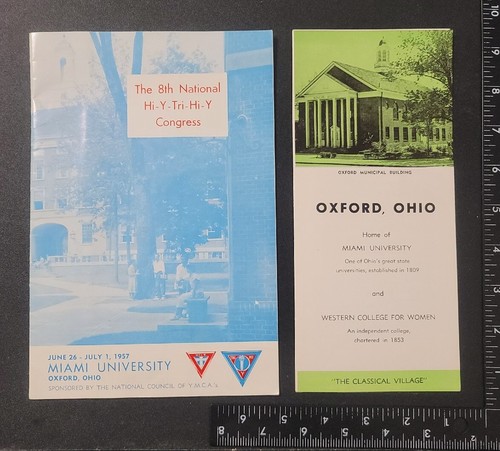 1950s Oxford Ohio Miami University Booklet Tri Hi Y Congress & Brochure ...