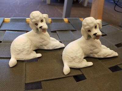 PAIR (2) VINTAGE White Standard Poodle Dogs Figurine by Boehm #133 ...