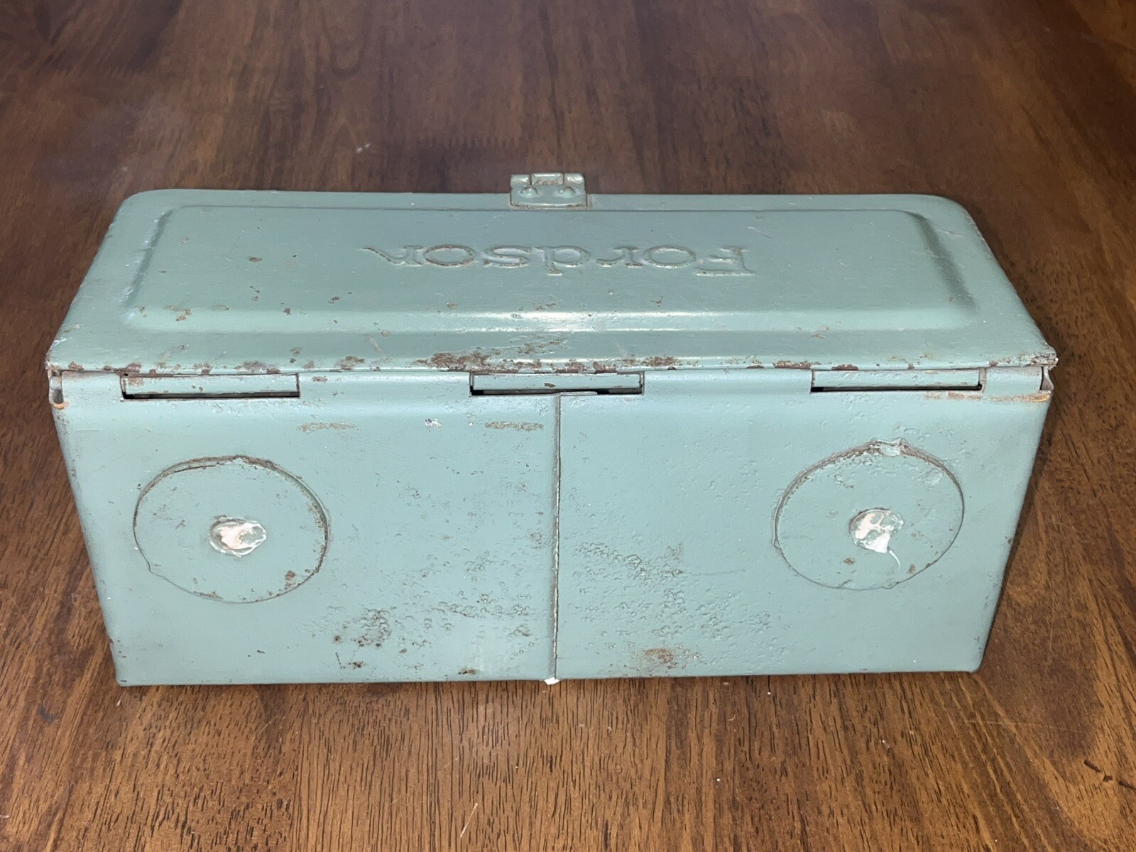Antique Ford Fordson Green Steel Diesel Tractor Tool Utility Box Lid ...