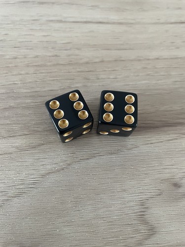 2X Black Gold Dice Valve Stem Cap Car Truck Bike Motorcycle Bicycle BMX ...