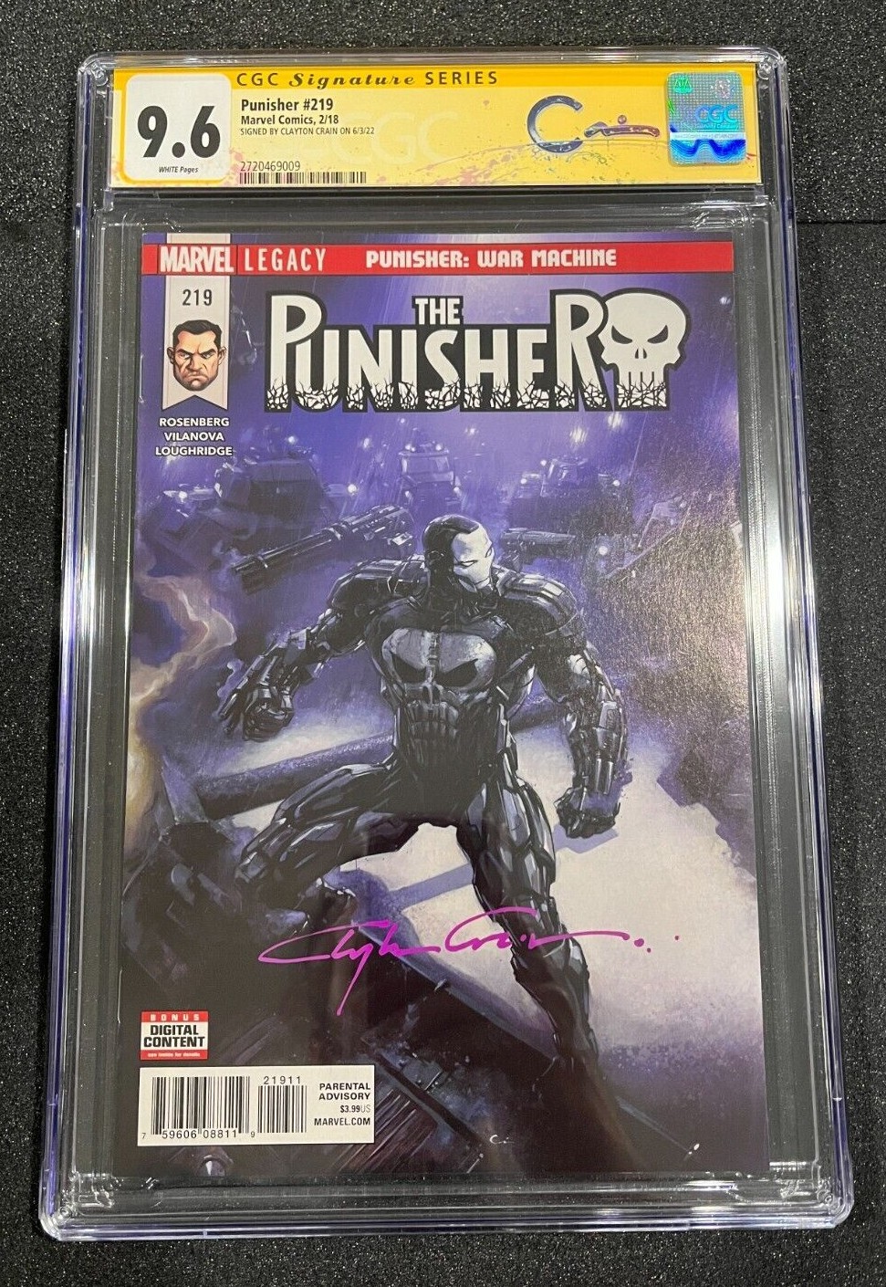 The Punisher #219 2018, CGC 9.6, 1st Punisher as War Machine Crain ...
