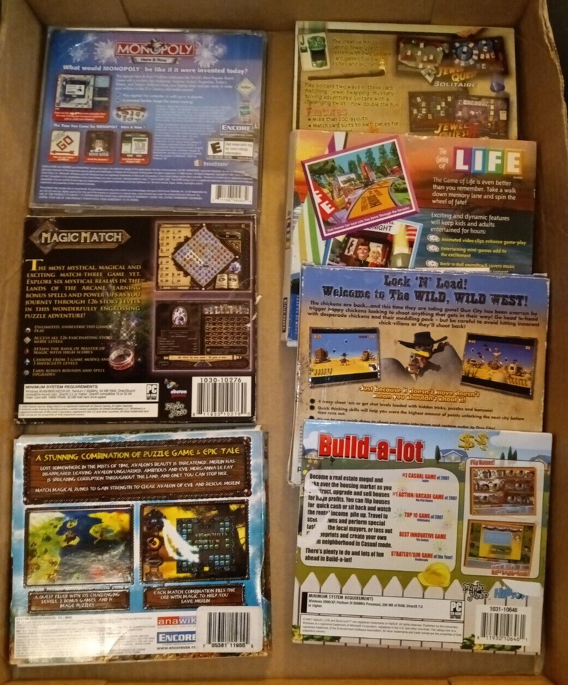 (7) PC Games-Jewel Quest, Monopoly Life, Chicken Hunter, Build-a-Lot ...
