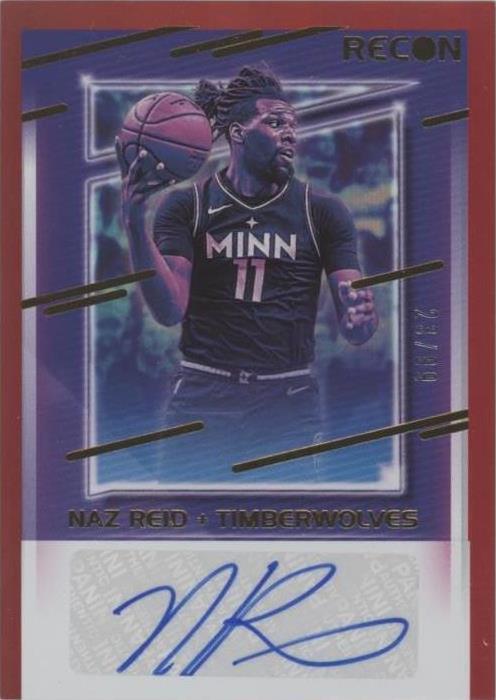 2020-21 Panini Recon - Recon Signatures Naz Reid #RS-NAZ Red /99 (AU ...