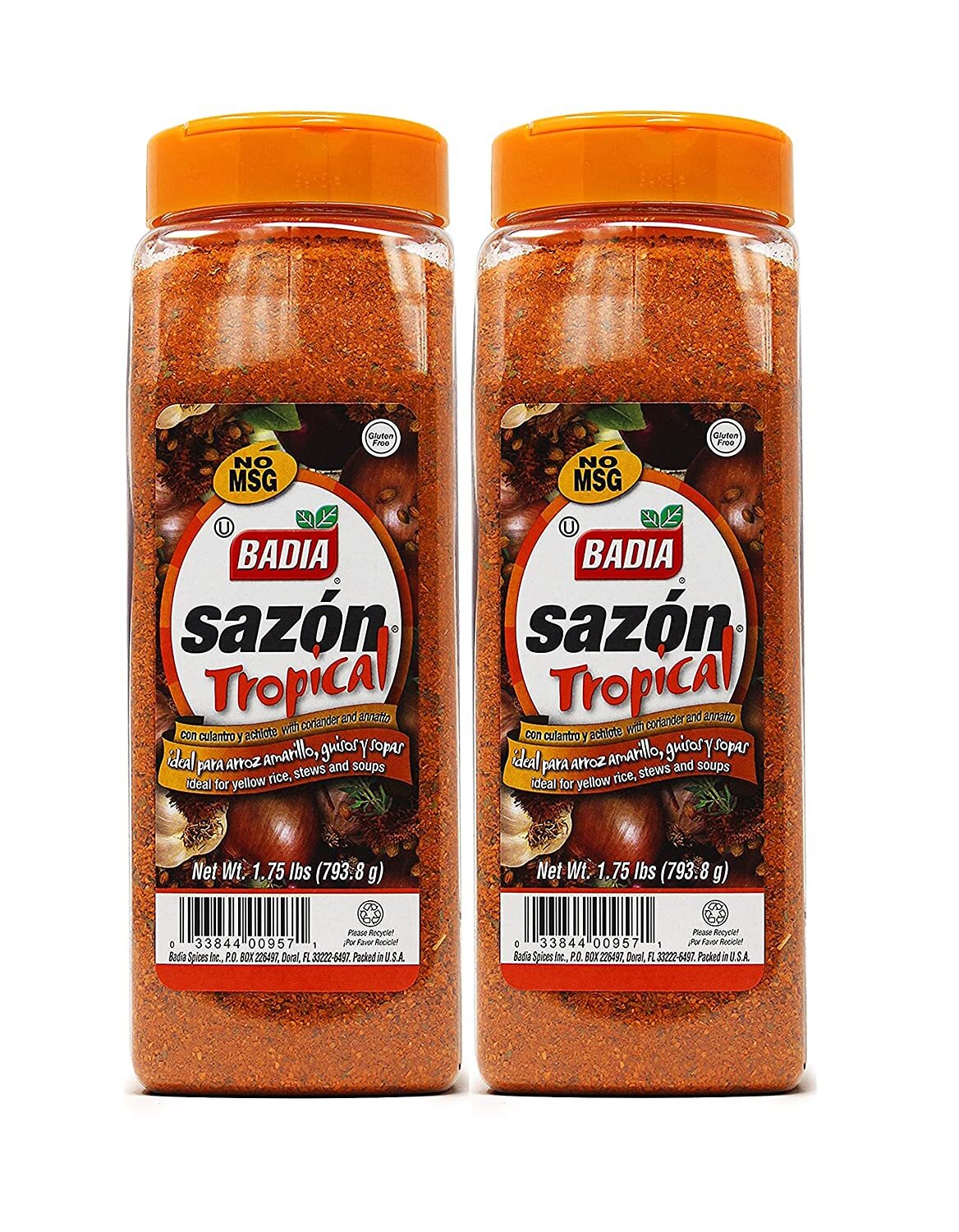Badia Sazon Tropical Seasoning With Annatto and Coriander 1.75 Pound ...