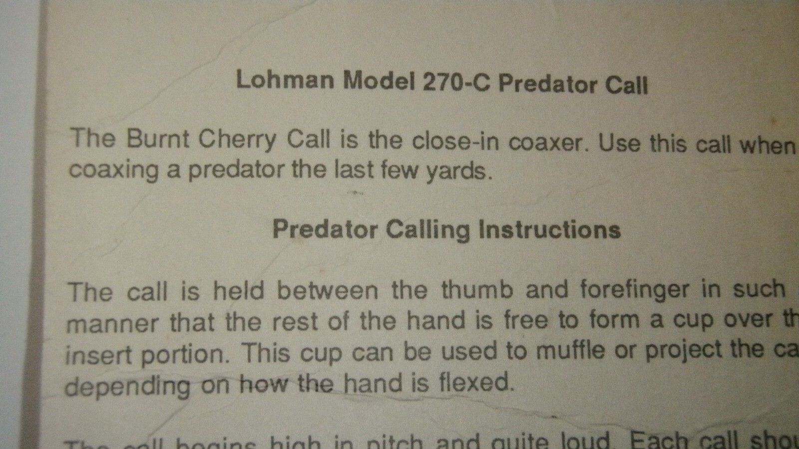 Vintage Lohman Predator Call NEW | eBay