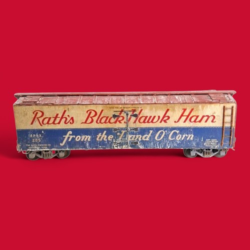 Vintage O Gauge Train Car Rath’s Black Hawk Ham Refrigerator Reefer ...