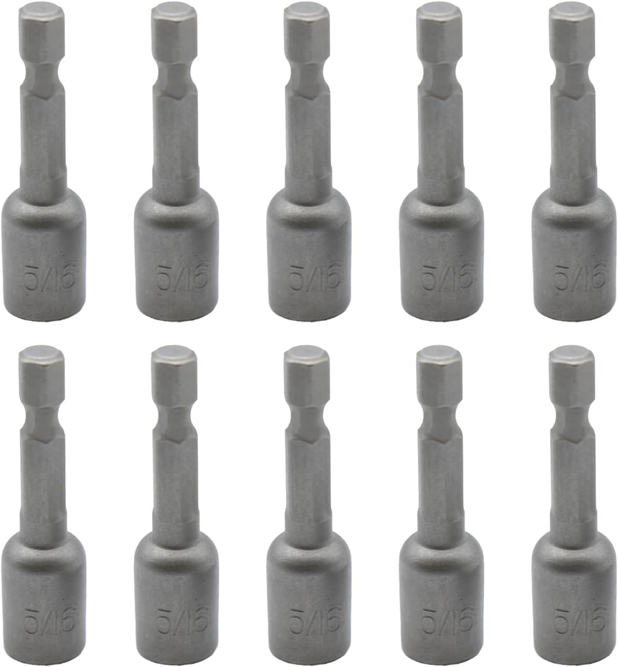 TEMO 10 Pc Impact Ready Nut Driver 5/16 Inch Magnetic Nutsetter Set 1/4 ...