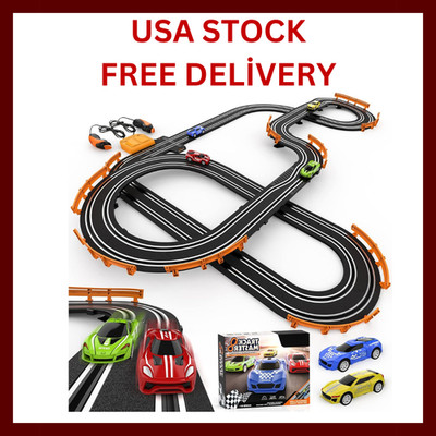 Slot Car Race Track Set Electric Powered Race Track Dual Racing Car ...