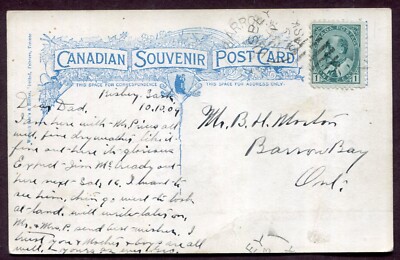CANADA 1909 ’STEAMSHIP VICTORIA' POSTCARD KISBEY SASKATCHEWAN TO BARROW ...