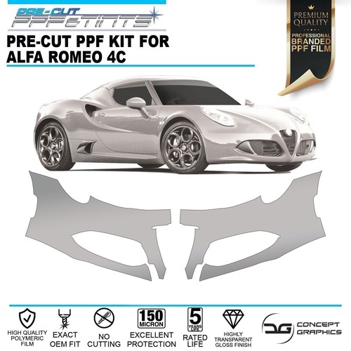 Front Bumper Stone Chip Guard PPF Paint Protection Film Kit for Alfa ...