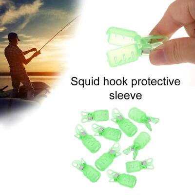 10Pcs Squid Jig Protector Cuttlefish Hook Cover Easy Using Clamp ...