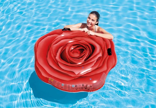 Inflatable Red Rose Pool Float 54" X 52" Adult Pool Float By Intex ...
