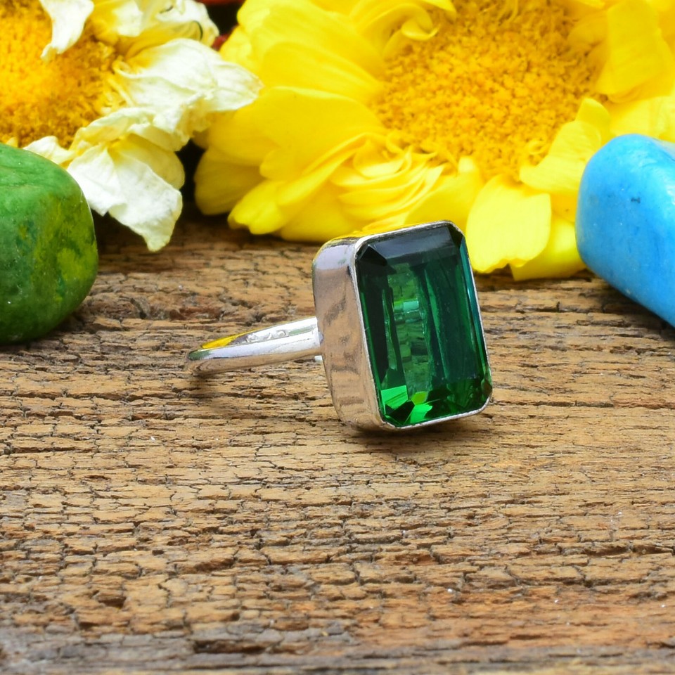 Fabuleux Diopside Gemme 925 Argent Sterling Handmade Bague Tout Taille ...