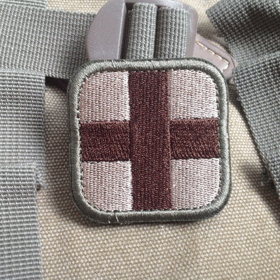 Medic Red Cross Square EMT MED Tactical Embroidered Hook&Loop Patch ...