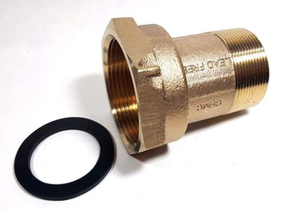 2" Water Meter Coupling, LEAD-FREE brass, Female Swivel Meter Nut x ...