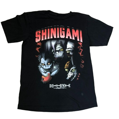BLACK SHINIGAMI DEATH NOTE T SHIRT SZ S BLACK AMINE HOT TOPIC SHORT ...