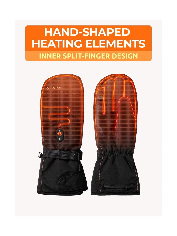 ORORO Heated Mittens for Women and Men, Rechargeable Heated Gloves for ...