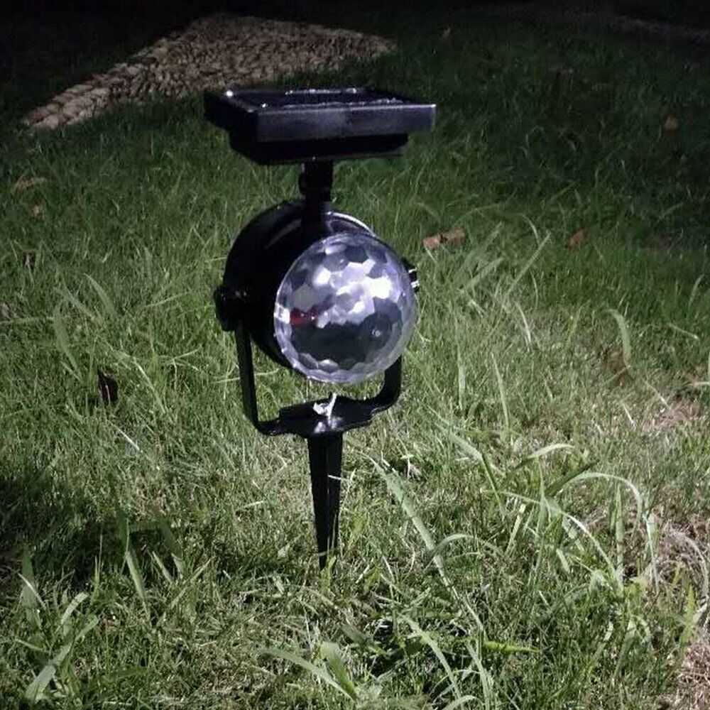 Solar Powered Rotating RGB Crystal Magic Ball Disco Stage Light ...