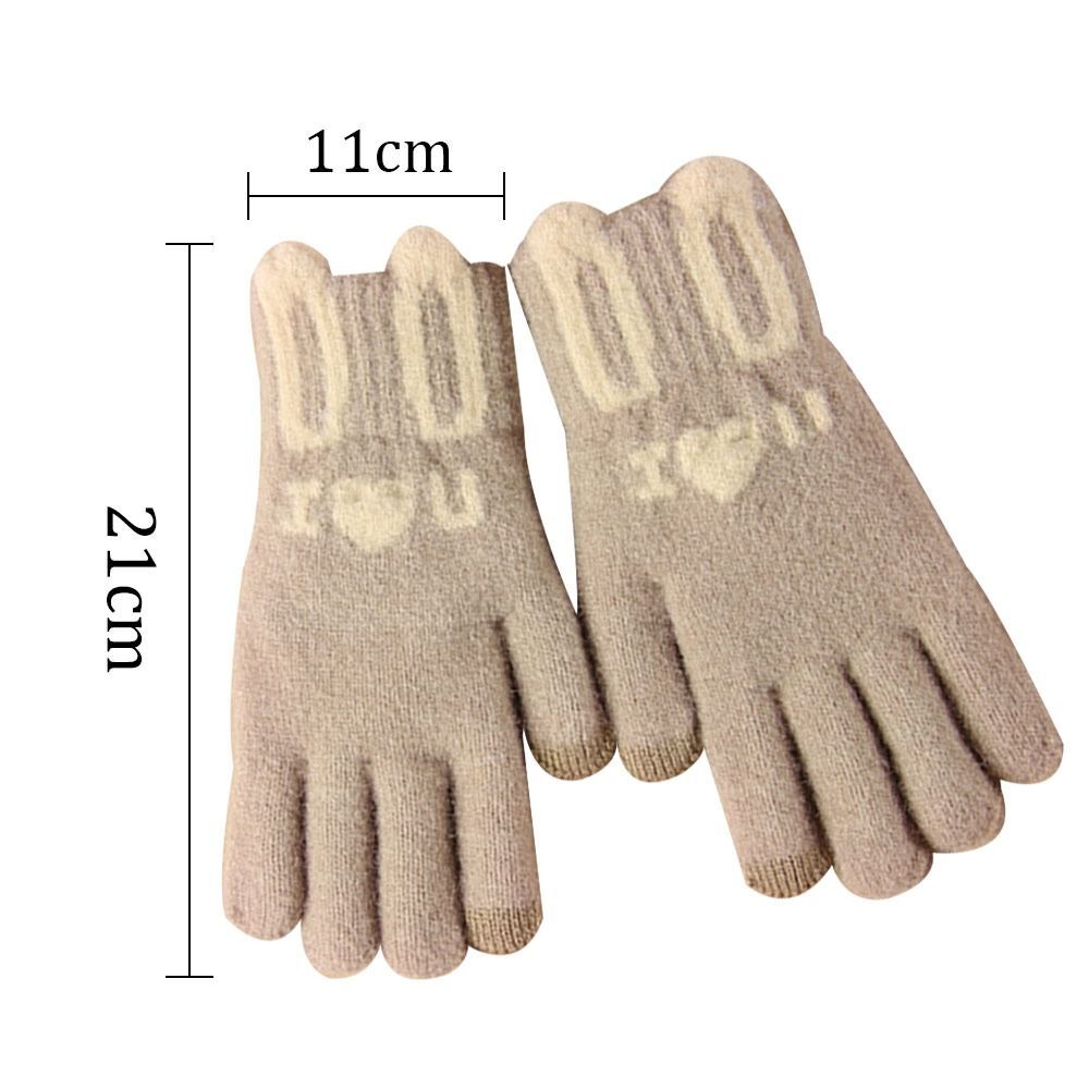 Cycling Cold Proof All Finger Gloves Touch Screen Knitted Mittens ...