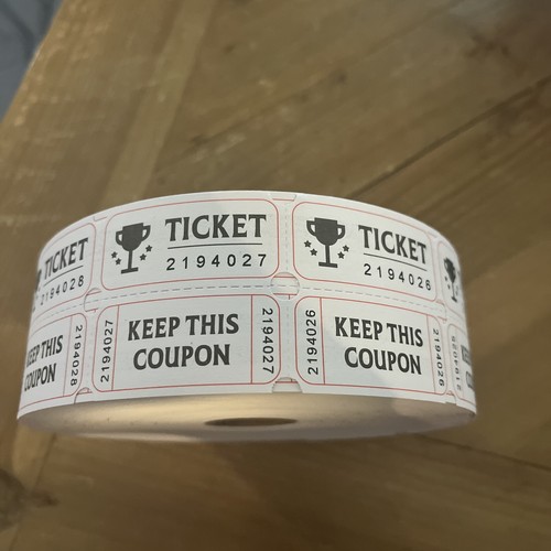 1980 White Double Roll Raffle Tickets-Premium Quality 50/50 | eBay