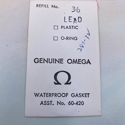 Genuine Omega Back Gasket No. 36 Ass't # 60-420. Seal Package | eBay