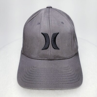 Hurley Surfing Hat Baseball Cap Large-XL Flex Fit Gray Black Logo ...