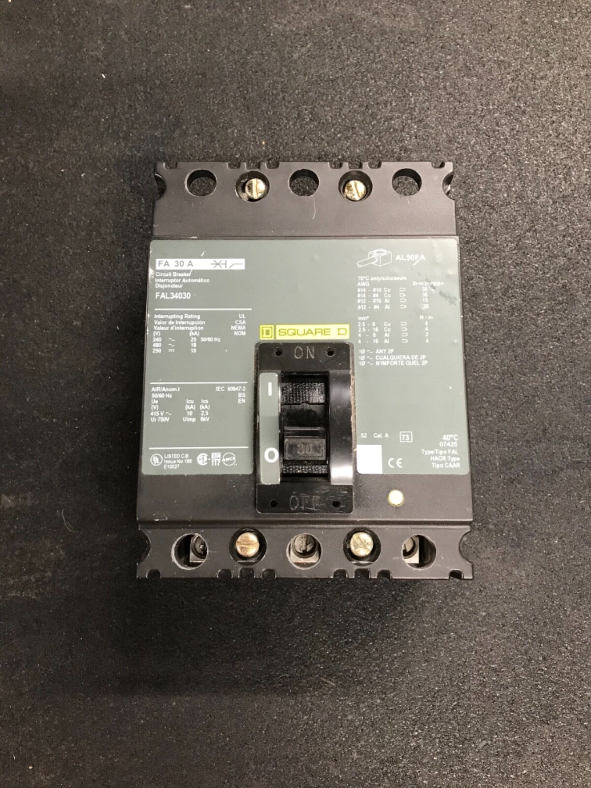 SQD 30 Amp FAL34030 3 Pole Circuit Breaker | eBay