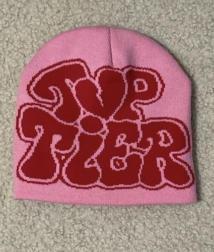 Top Tier Broken Heart Y2K Beanie In pink With Red Letters | eBay