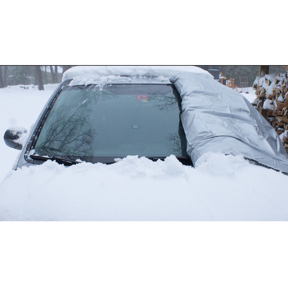 Auto Windshield+Mirror Snow Sun Cover Tarp Ice Scraper Frost Removal ...