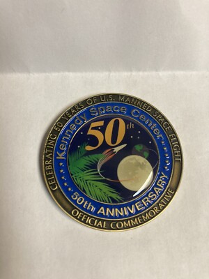 NASA KENNEDY SPACE CENTER -50th ANNIVERSARY- COIN MADE WITH MISSION ...
