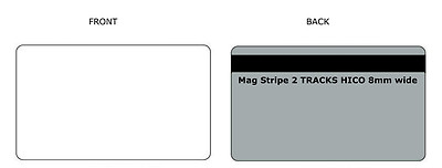 500 PVC BLANK WHITE/SILVER PVC CARDS 30mil credit Card Size 2 Track ...