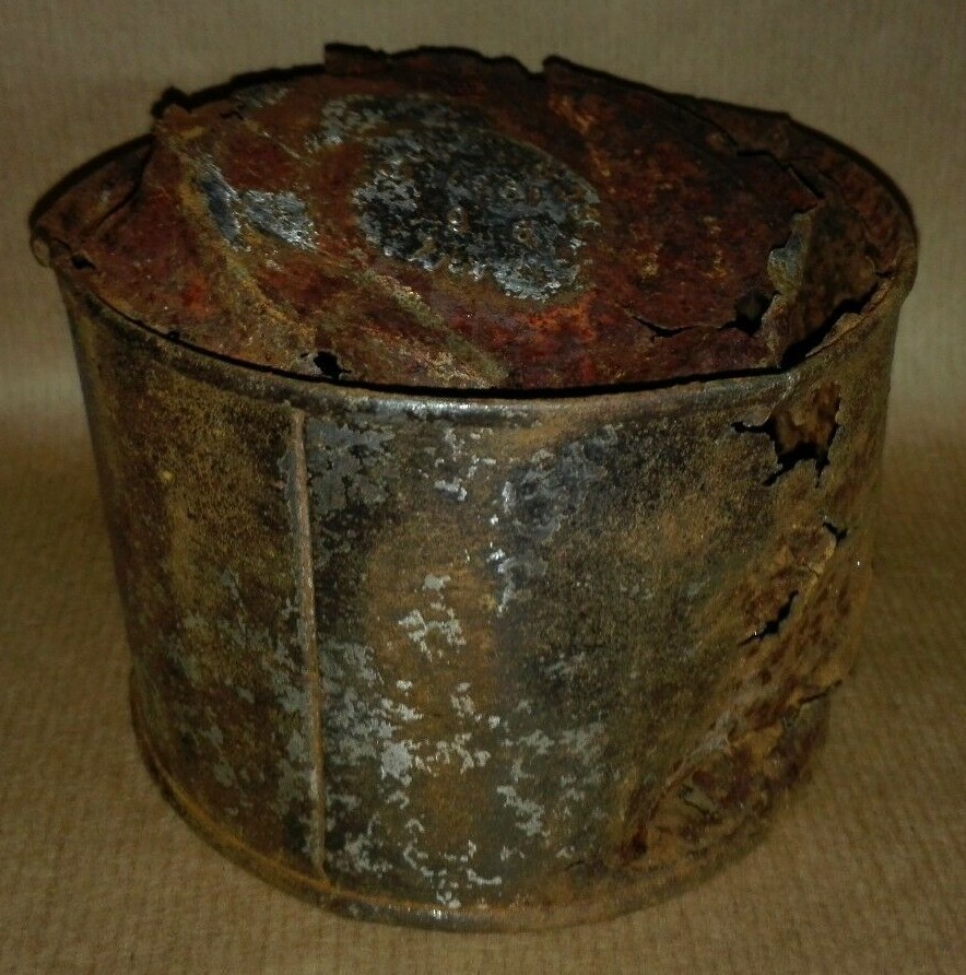 UNIQUE AFRIKA KORPS – ITALIAN BIG FOOD CAN - RATION TIN, MARKED: 1937 ...