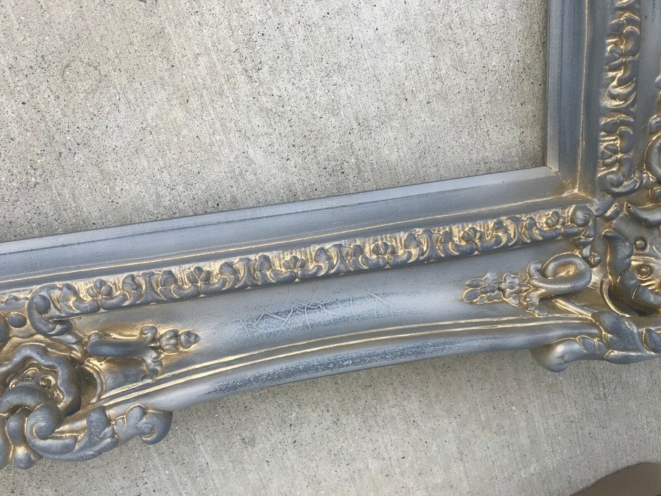 Antique Gray Frame Shabby Ornate Frame Photography Paint Canvas Art ...
