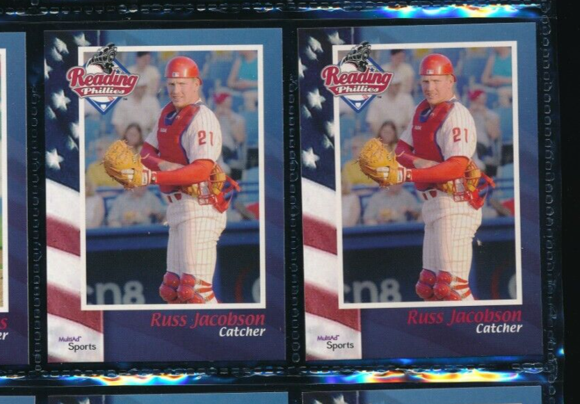 Lot (2) 2002 Multi-Ad #11 Russ Jacobson Reading Phillies (FP24) SWSW7 ...