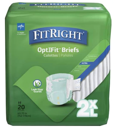 Medline FitRight OptiFit Ultra Adult Diapers Disposable Incontinence ...