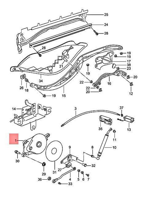 Convertible Top Transmission Genuine for Porsche 98756117901 for sale ...