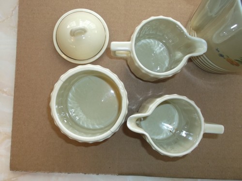 Vintage Coffee pot w/ Sugar and 2x Cream Efcolite Porcelain Art Deco ...