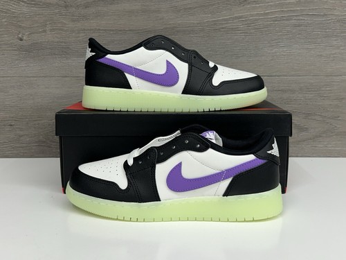 Nike Air Jordan 1 Low OG “Black Raspberry” Glow In The Dark Youth 6Y ...