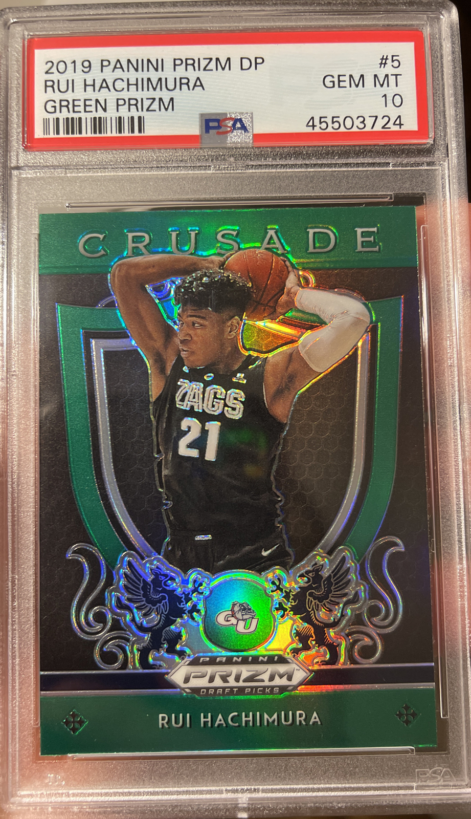 2019-20 Prizm Rookie Rui Hachimura Green Prizm RC Card PSA 10 Gem Mint ...
