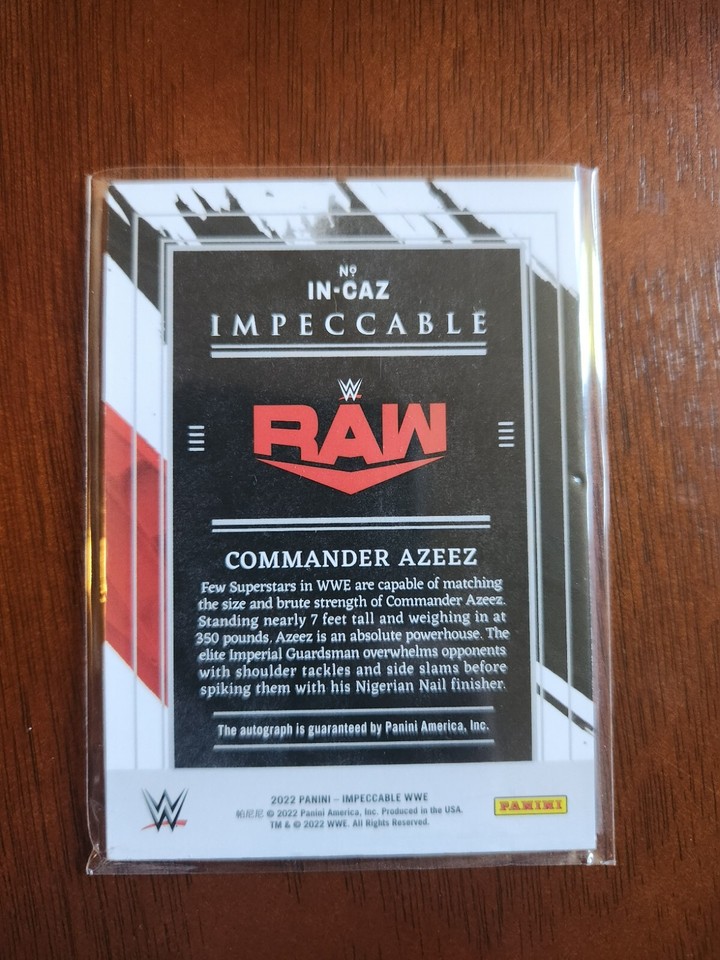 2022 Impeccable WWE Commander Azeez Indelible Ink Auto 85/99 NXT | eBay