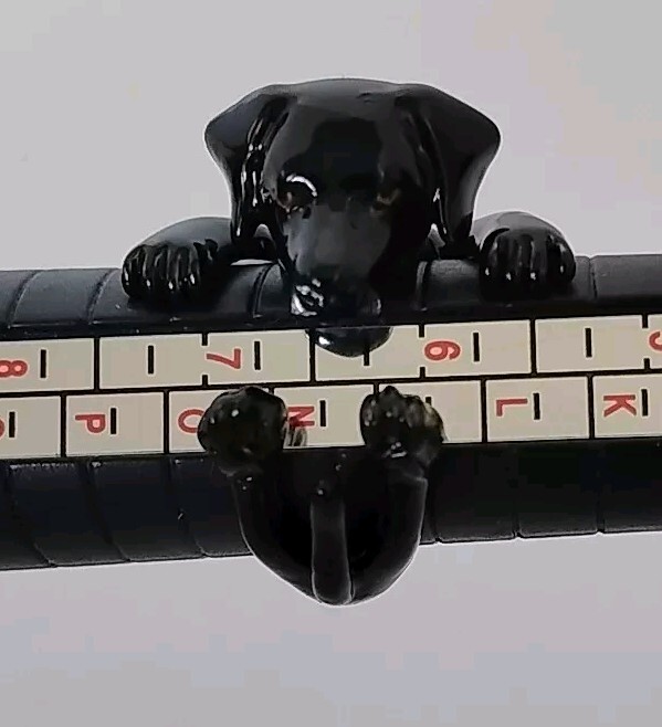 Black Laborer Retriever Dog Fever Hug Ring Sterling Silver Enamel Size ...