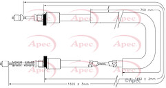 Apec CAB1616 Brake Cable for sale online | eBay UK