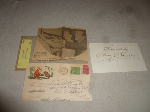 VINTAGE HENRY BUSSE SIGNED PAPER AUTOGRAPHED AUTO JAZZ TRUMPET COMPOSER ...