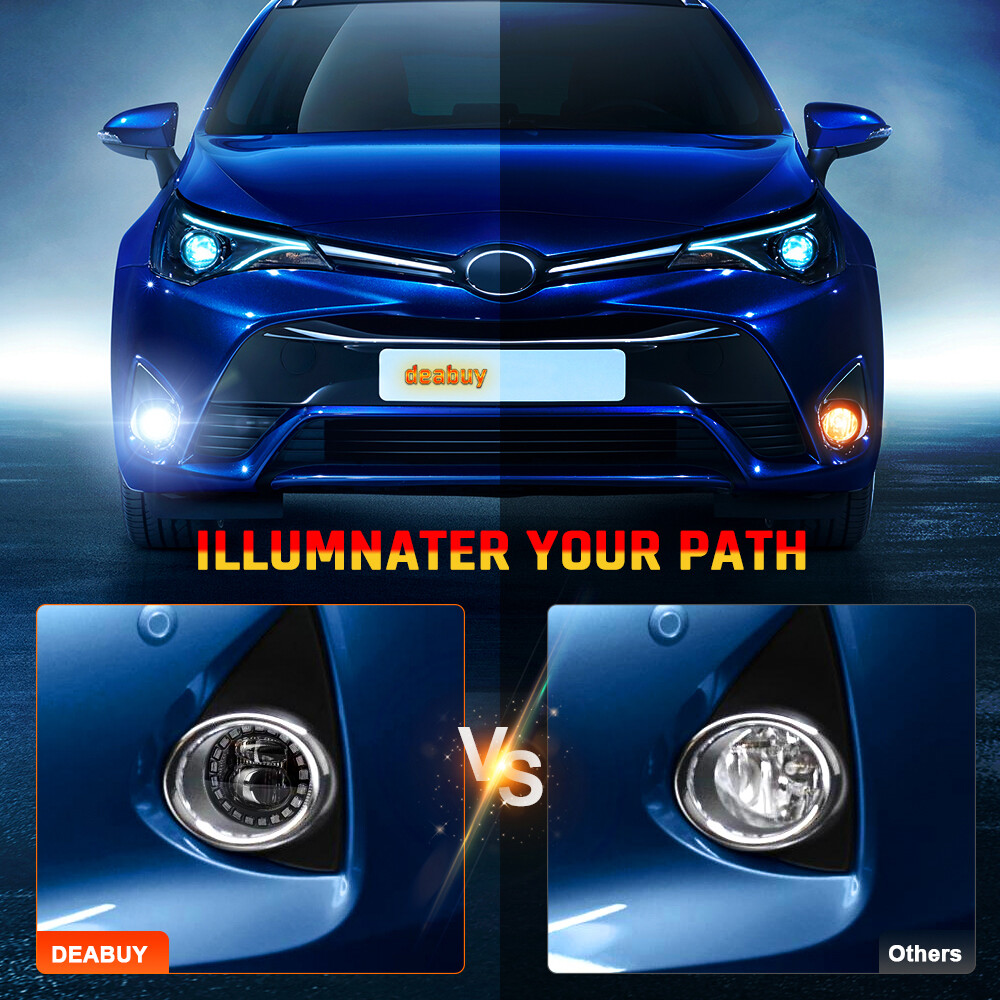 Pair 60W Front LED Fog Lights DRL for Toyota Yaris Camry Corolla Sienna ...