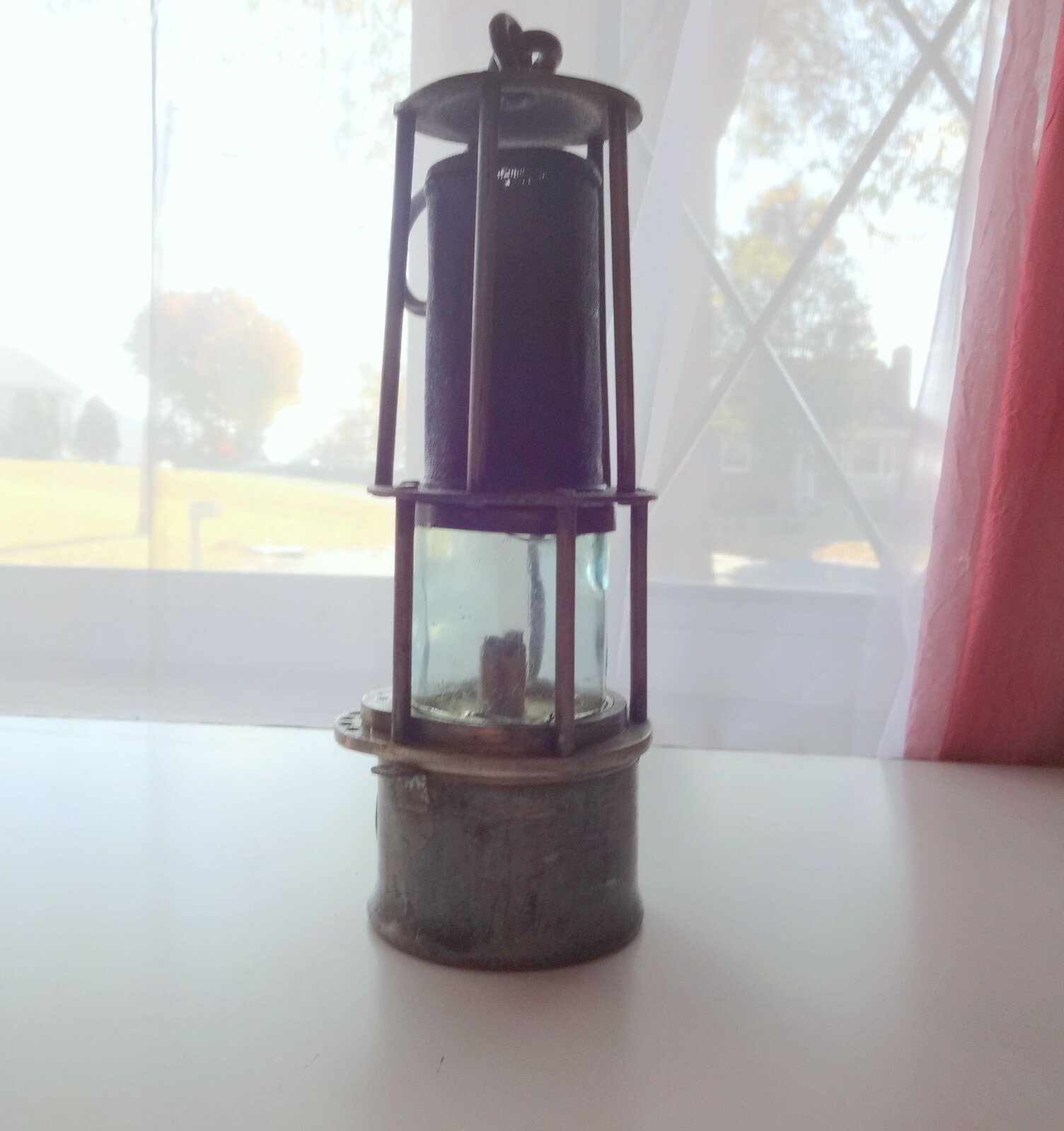 Original Antique Steel Coal Miners Oil Lamp with Hook | eBay