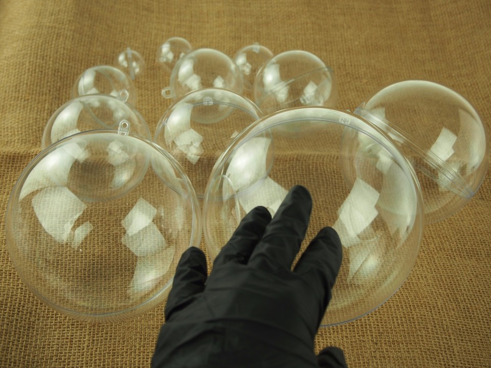 Small-Jumbo Clear Plastic Balls Orbs Spheres Bola Hanging Ornaments ...